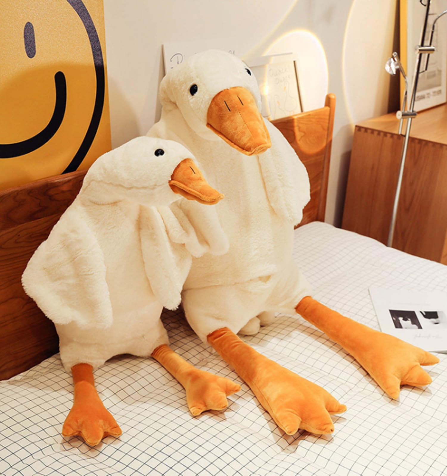 Bacmaze Goose Stuffed Animal Plush Pillow Big Duck Plushies Doll Cute Toy Goose Plush Xmas Gifts 20'' (19.7 inch, White Goose)