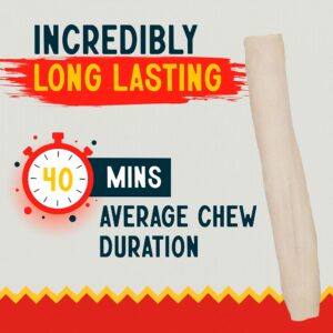 Canine Chews 8-9" Rawhide Retriever Rolls (15 pk) - Rawhide Bones for Large Dogs - 100% USA-Sourced Natural Beef Rawhide Bones - Single Ingredient Dog Rawhide Chews - Dental Health Dog Rawhide Bones