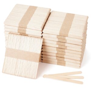 1200 pieces wooden craft sticks, 4.5 inch long natural wood popsicle ice cream sticks for diy wood crafts, hair removal and waxing supplies, paint stirrer, art projects and ice pop sticks