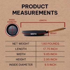 Alva Forest Nonstick Carbon Steel Frying Pan Skillet Pre-Seasoned Non Toxic 9.5" PFAS, PFOA & PFTE Free, for Cooking Pan Set, Induction Safe, Add to Your Pots and Pans Set Cookware