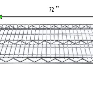 Express KitchQuip Heavy Duty Chrome Wire Storage Wall Shelf (18" x 72")