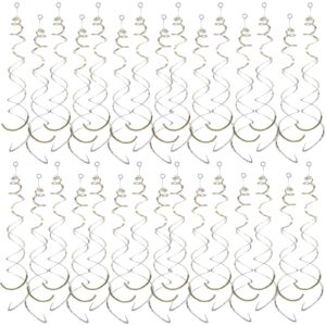 30 pieces silver hanging swirl party decorations foil decorations ceiling swirl spiral hanging plastic streamer for ceiling birthday graduation wedding celebration baby shower party supply