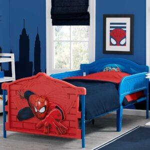 Delta Children Plastic 3D-Footboard Twin Bed, Marvel Spider-Man Snooze 6 inch Memory Foam Twin Mattress (Bundle)