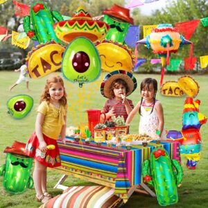 Big Taco Party Decorations Set, 24Pcs Fiesta Party Decorations, Taco Bout A Party Decorations with Mexican Balloons, Cactus, Taco, Avocado, Sombrero, Donkey Balloons for Cinco De Mayo