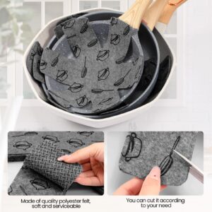 Tessco 40 Pcs Pot and Pan Protectors Cookware Protector Pot Separators Protectors Felt Pot Dividers Pad for Preventing Scratching and Protecting Kitchen Cookware Surfaces, 5 Different Sizes