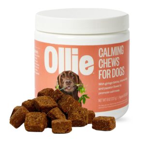 ollie chill pills calming supplements for dogs - anxiety relief for dogs - calming bites for dogs - dog melatonin - dog stress and anxiety relief - calming chews for dogs - 60 count appx.