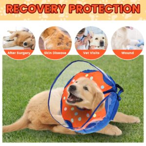 Crazy Felix Inflatable Dog Cone for Medium, Large, Small Dogs, Donut Cones for Dogs to Stop Licking and Scratching, Soft Dog Recovery Cone Collar After Surgery with Anti Licking Baffle(Blue, XL)