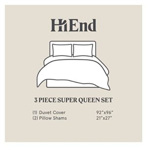 HiEnd Accents Windowpane 3 Piece Super Queen Duvet Cover Set, Black Plaid Bedding Set, Classic Modern Rustic Bed Set, 1 Duvet Cover and 2 Pillow Shams