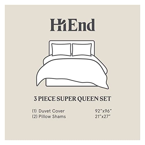 HiEnd Accents Windowpane 3 Piece Super Queen Duvet Cover Set, Black Plaid Bedding Set, Classic Modern Rustic Bed Set, 1 Duvet Cover and 2 Pillow Shams