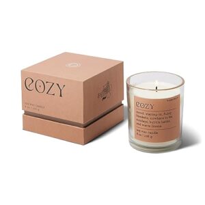 paddywax scented candles mood collection fragrant boxed candle in glass vessel, 8-ounce, cozy