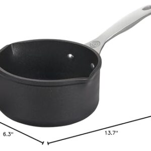 Le Creuset Toughened Nonstick Pro Open Saucepan with Double Pour Spouts, 1.7 qt.