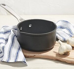 Le Creuset Toughened Nonstick Pro Open Saucepan with Double Pour Spouts, 1.7 qt.