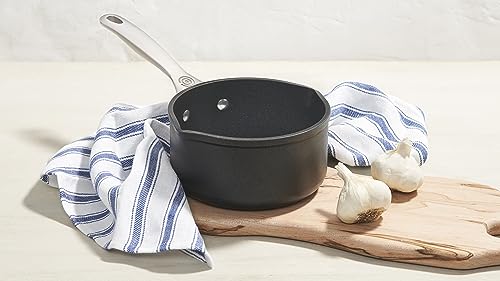 Le Creuset Toughened Nonstick Pro Open Saucepan with Double Pour Spouts, 1.7 qt.