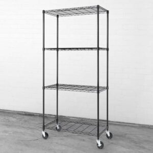 CAPHAUS NSF Commercial Grade Heavy Duty Wire Shelving w/Wheels, Leveling Feet & Liners, Storage Metal Shelf, Garage Shelving Storage, Utility Wire Rack Storage Shelves, 36 x 18 x 76 4-Tier No Liner