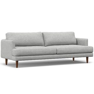 SIMPLIHOME Livingston Mid-Century Modern 90 Inch Wide Sofa in Mist Grey Woven-Blend Fabric, For the Living Room and Family Room