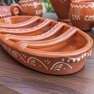 Large Traditional Portuguese Pottery Terracotta Clay Sausage Roaster Made in Portugal