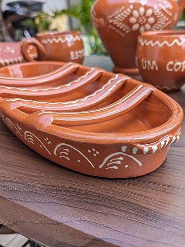 Large Traditional Portuguese Pottery Terracotta Clay Sausage Roaster Made in Portugal