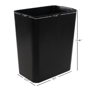 Quickquick 4.5 Gallon Plastic Wastebasket, Garbage Bin, Black Trash Can for Office, Bathroom, Kitchen, Bedroom, 3 Packs