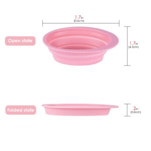 SHIDOW Portable Folding Brush Bowl, Silicone Brush Bowl Clean Watercolor Painting Water Cup for Acrylic Oil Painting (Purple, Pink, White, 3 pcs)