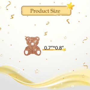 100pcs Bear Confetti, Brown Glitter We Can Bearly Wait Table Confetti for Baby Shower, Teddy Bear Paper Scatters, 1st Birthday/Boy Girl Home Party Table Decoration