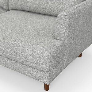 SIMPLIHOME Livingston Mid-Century Modern 90 Inch Wide Sofa in Mist Grey Woven-Blend Fabric, For the Living Room and Family Room