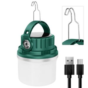 camping lanterns solar power rechargeable usb chargeable mini portable light flashlight for emergency,5500 mah large capacity rechargeable battery，hurricane, outdoor,power outage, hiking（green）