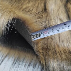 Wanghd 1Pcs Wide 35"x18" Length Soft Brown Imitation Lion Fur,Faux Fur Fabric,Fur Fabric Sewing Coat Collar,Upholstery,Decoration, (1.5"-2.4" Fur 35"x18")