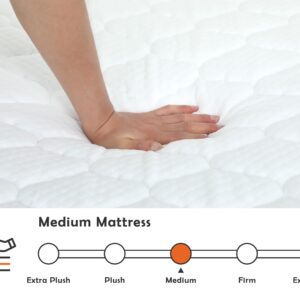 5/6/8/10/12 inch Twin Size Mattress with Cover, Innerspring Mattress in a Box for a Cool Sleep & Pressure Relief, Medium Firm Mattress Pad Twin Mattresses, Bed in a Box, CertiPUR-US Certified