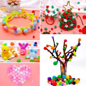 Iooleem Multi-Color Pom Poms, 300pcs 1inch, Pom Poms for Arts and Crafts, Pom Pom Balls, Craft Pom Poms.