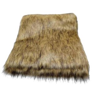 wanghd 1pcs wide 35"x18" length soft brown imitation lion fur,faux fur fabric,fur fabric sewing coat collar,upholstery,decoration, (1.5"-2.4" fur 35"x18")