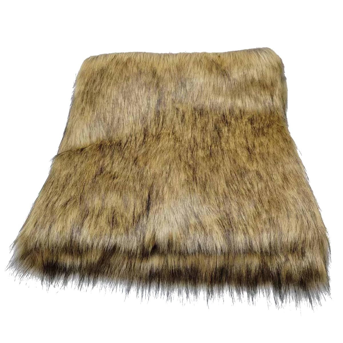 Wanghd 1Pcs Wide 35"x18" Length Soft Brown Imitation Lion Fur,Faux Fur Fabric,Fur Fabric Sewing Coat Collar,Upholstery,Decoration, (1.5"-2.4" Fur 35"x18")