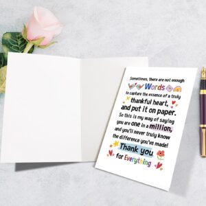 Supoeguk Lovely Thank You Card for Friend, Appreciation Card for Boss Coworker, Poem Thank You Card for Teacher, Sweet Friendship Card for Him Her, One in A Million