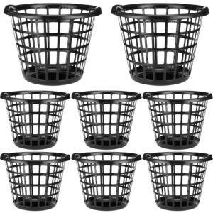 uiifan 8 pcs black lightweight laundry baskets plastic large round bushel baskets capacity plastic clothes basket space saving narrow laundry hampers