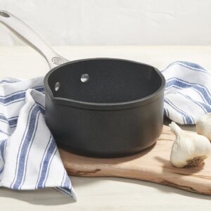 Le Creuset Toughened Nonstick Pro Open Saucepan with Double Pour Spouts, 1.7 qt.