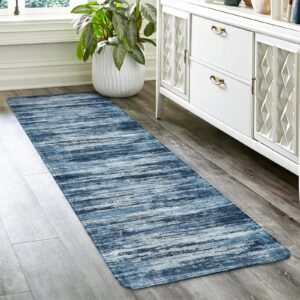 Lahome Modern Ombre Hallway Runner Rug - 2x6 Washable Runner Rugs with Rubber Backing Non-Slip Throw Stain Resistant Kitchen Runner, Blue Floor Indoor Carpet Runners for Entryway Bathroom Laundry Room