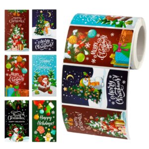 200 pcs christmas labels,christmas stickers,1.5 * 2.6 inch christmas label stickers,christmas labels designed with 6 christmas elements,christmas tags,christmas holiday decoration