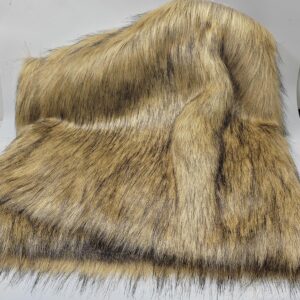 Wanghd 1Pcs Wide 35"x18" Length Soft Brown Imitation Lion Fur,Faux Fur Fabric,Fur Fabric Sewing Coat Collar,Upholstery,Decoration, (1.5"-2.4" Fur 35"x18")