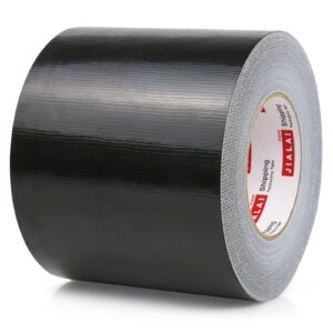 jialai home black duct tape, wide roll, industrial grade 5 inches x 55 yards (164 ft), 9 mil heavy-duty, waterproof, strong, flexible, no residue, uv resistant for crafts & home improvement