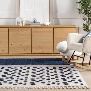 nuLOOM Alena Polka Dot 8x11 Area Rug for Living Room Bedroom Dining Room Nursery Kitchen, Navy