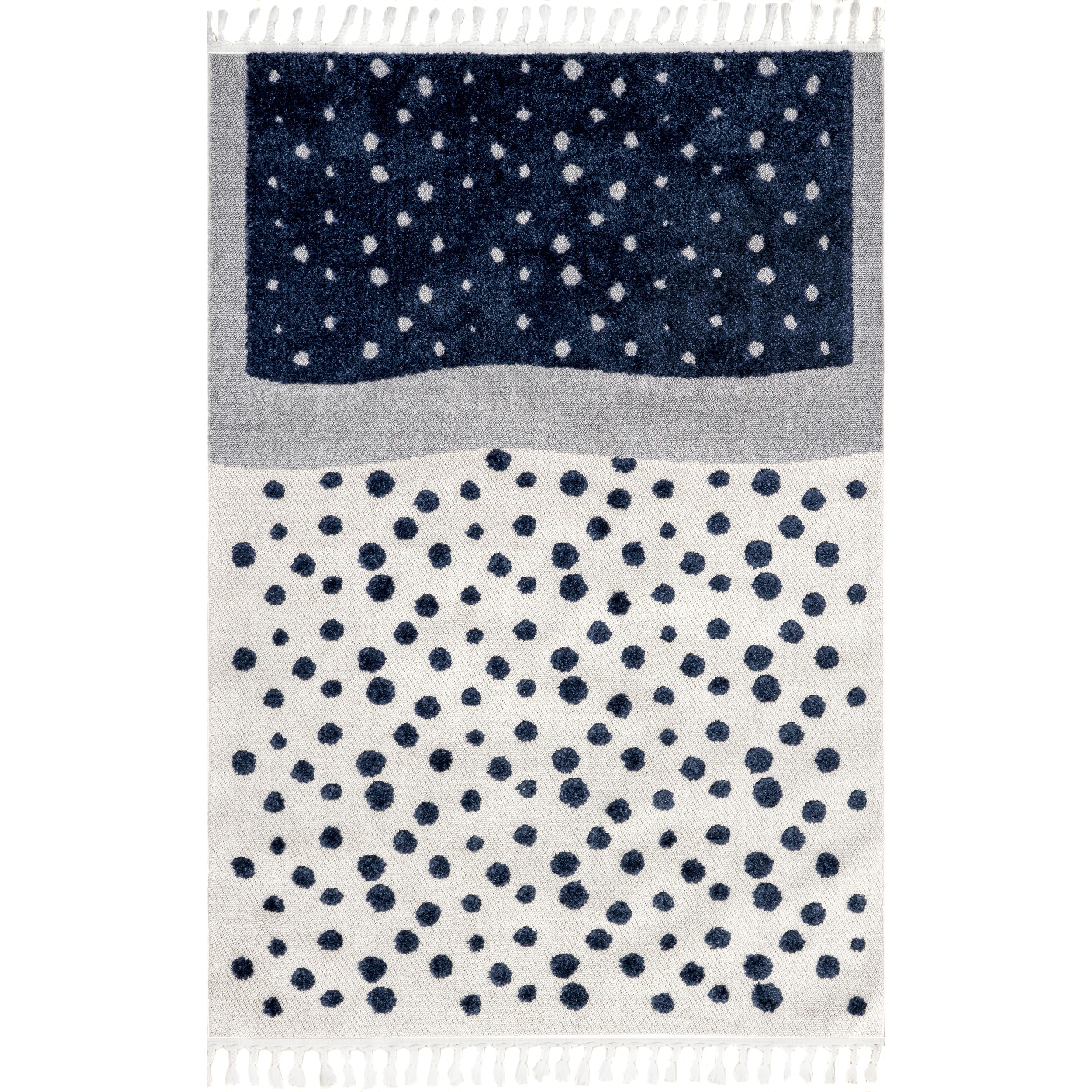 nuLOOM Alena Polka Dot 8x11 Area Rug for Living Room Bedroom Dining Room Nursery Kitchen, Navy