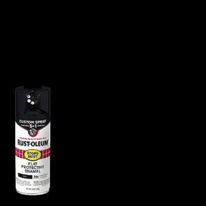 Rust-Oleum 376855 Stops Rust Custom Spray 5-in-1 Spray Paint, 12 oz, Flat Black