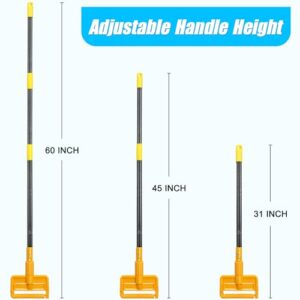 YeYeBest Mop Handle Commercial Heavy Duty - 60 inch Metal Commercial Mop Stick, Adjustable for Industrial & Household Floor Cleaning, 1Pack