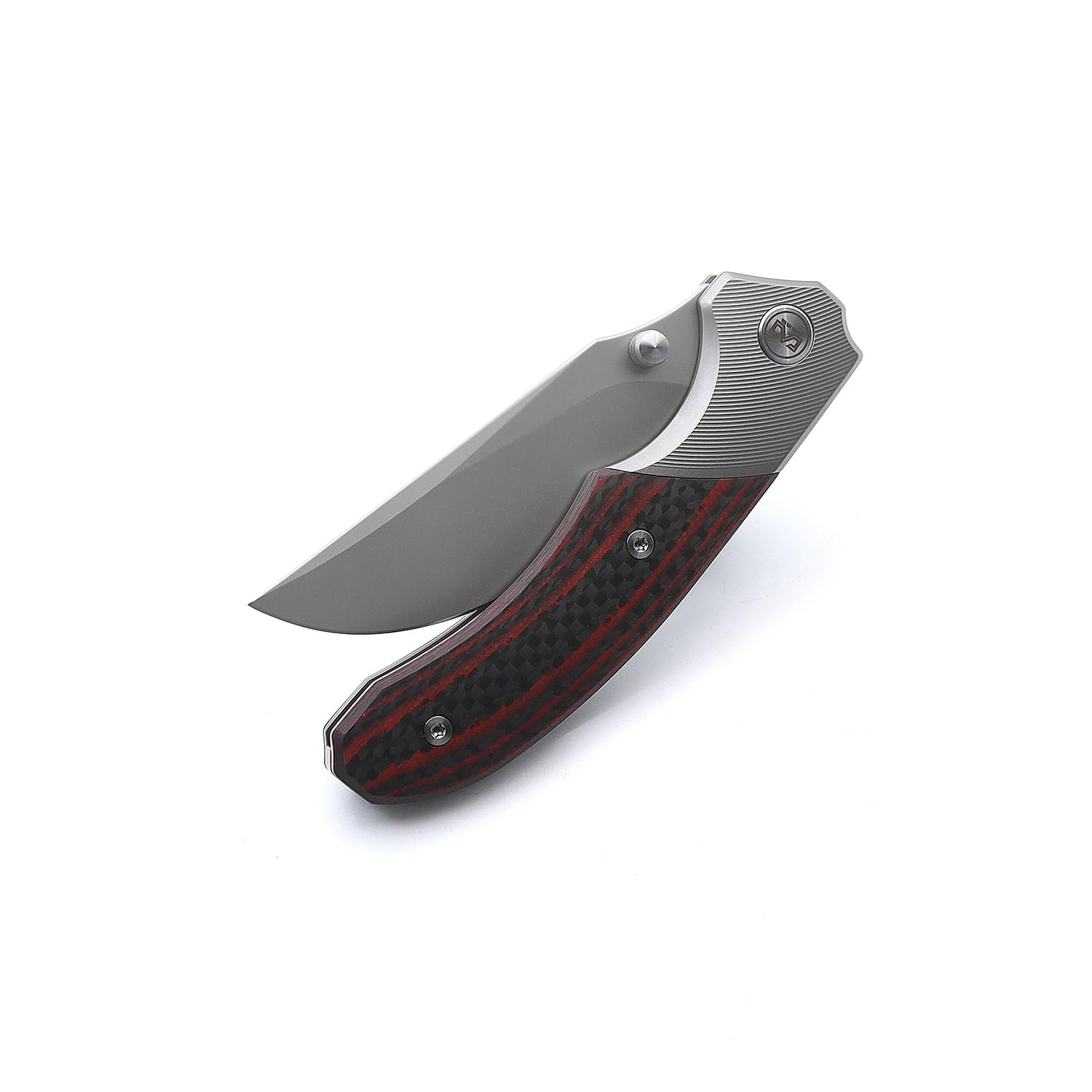 Miguron Knives M Centurion II Folding Knife 3.5" M390 Blade Titanium And Red Carbon Fiber Handle Pocket Knife MGR-609RDII