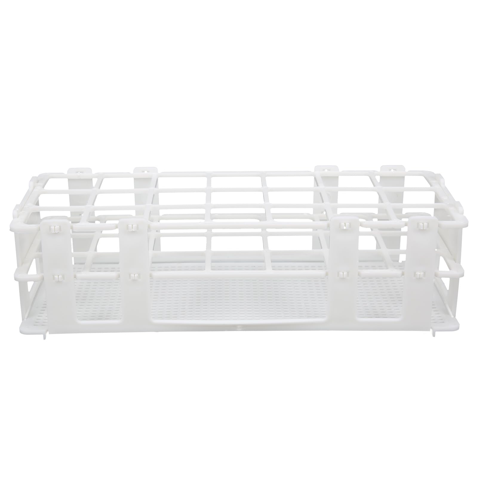 JUOPZKENN Plastic Test Tube Rack, 21 HolesPlastic Test Tube Rack Assembly Detachable Sampling Tube Holder Stand for Laboratory 30mm Test Tubes, White, Detachable