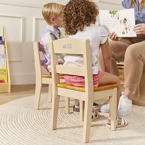 ECR4Kids Hideaway Table and Chair Set, Kids Furniture, Honey/Antique White, 3-Piece