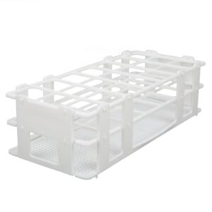 JUOPZKENN Plastic Test Tube Rack, 21 HolesPlastic Test Tube Rack Assembly Detachable Sampling Tube Holder Stand for Laboratory 30mm Test Tubes, White, Detachable