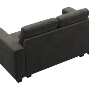 Belffin Velvet Modular Loveseat Sofa Couch 2 Seater Sofa Love Seats for Small Space Grey