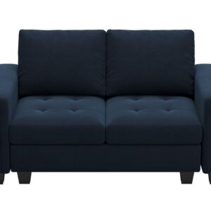 Belffin Velvet Modular Loveseat Sofa Couch 2 Seater Sofa Love Seats for Small Space Blue