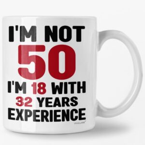 50th birthday mug, 1974 vintage coffee cup for women, men, her, him, best fabulous gift idea for wife, husband, mom, dad, sister, friend turning fifty, funny gag present, happy 50 year old celebration