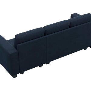 Belffin Velvet Modular Sofa Couch 3 Seater Sofa Couch for Living Room Blue